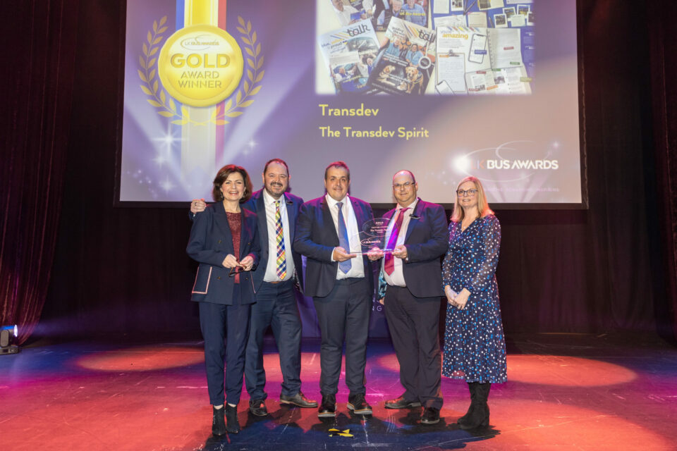 Transdev brings home two gold medals at the UK Bus Industry Awards